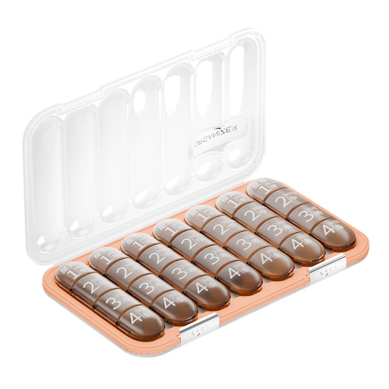 Портативная коробка для таблеток на семь дней в неделю, портативная коробка для дозирования лекарств, коробка для напоминания о трех едах в день, дозатор лекарств большой емкости