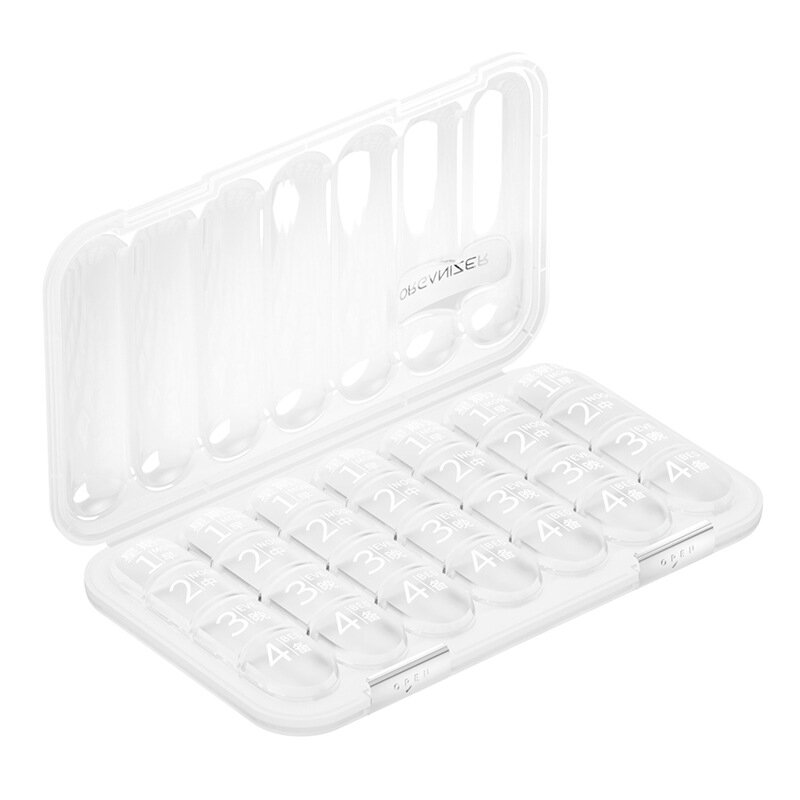 Портативная коробка для таблеток на семь дней в неделю, портативная коробка для дозирования лекарств, коробка для напоминания о трех едах в день, дозатор лекарств большой емкости