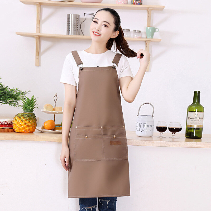 Оптовый водонепроницаемый фартук из брезента, фартук для кухни и приготовления пищи, фартук для работы в кухне