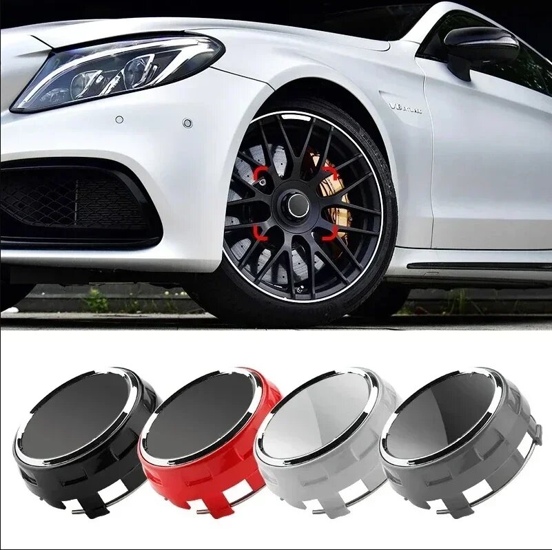 4 шт, 75 мм, серые приподнятые аксессуары для Mercedes Benz AMG