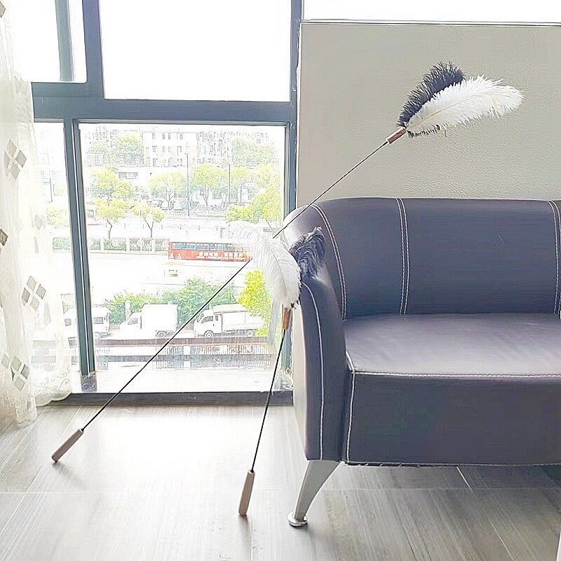 Игрушка для кошек, экстра длинная палка с перьями фазана/страуса, дразнилка с колокольчиком, игрушка для кошек, оптовая продажа от производителя