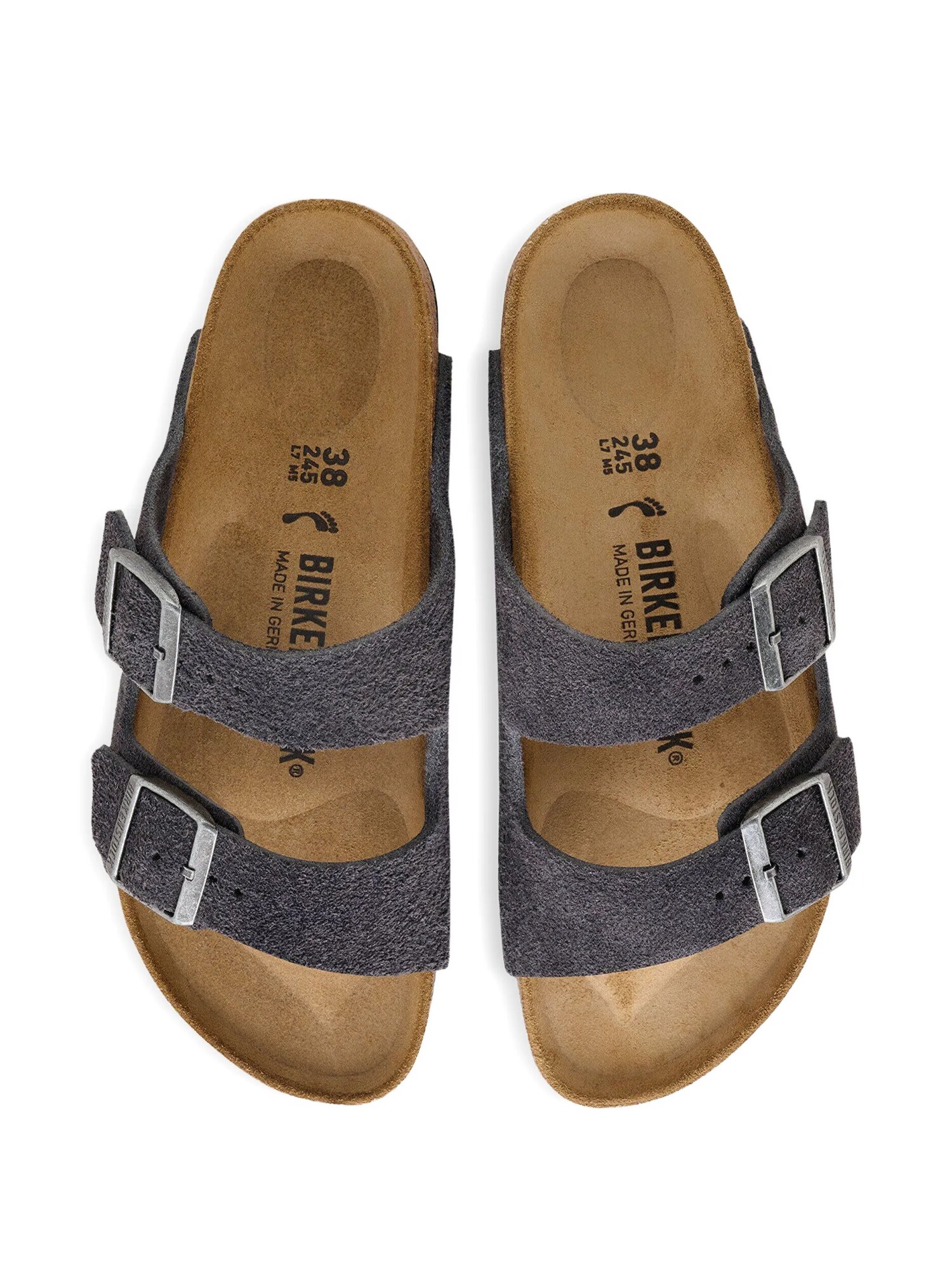 Босоножки Birkenstock Arizona suede sandals, размер 44 EU, серый — фото 1