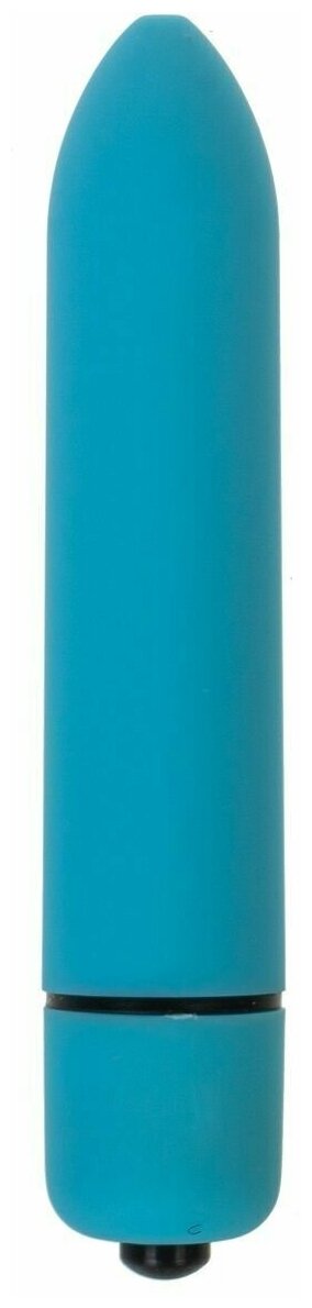 Голубая вибопуля мини вибратор с заострённым кончиком - 9,3 см.