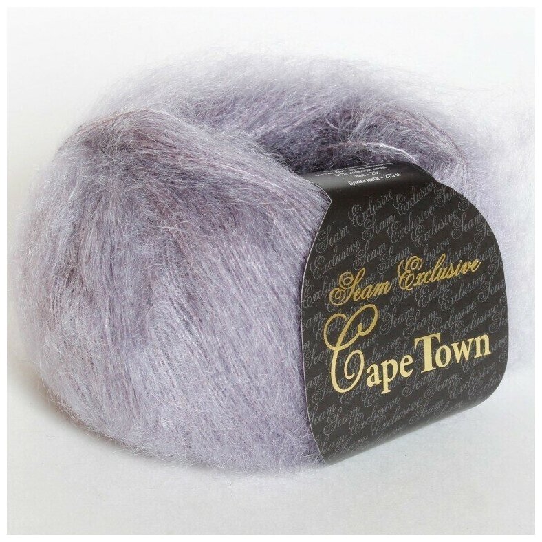 Пряжа Cape Town Seam (Кейптаун) цвет 14437 сизый, 10шт*(275м/25г), 69% супер кидмохер 31% малбери шелк