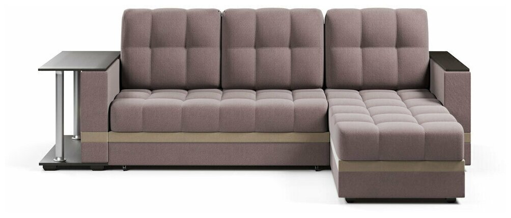 Угловой диван-кровать Атланта Классик со столом, 250х150х85 см, механизм Еврокнижка, с ящиком для белья