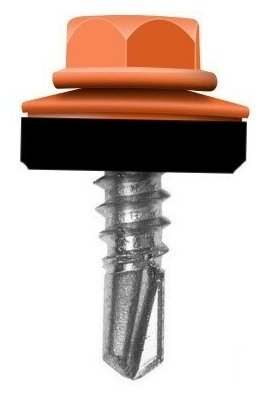 Саморез кровельный 5.5*19 RAL 2010 по металлу. Количество: 250 шт. DAXMER