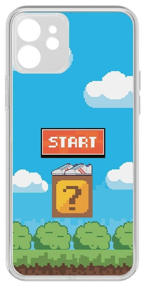 Силиконовый чехол / накладка / бампер Кроссовки детские 8-Бит для iPhone 12 с защитой камеры