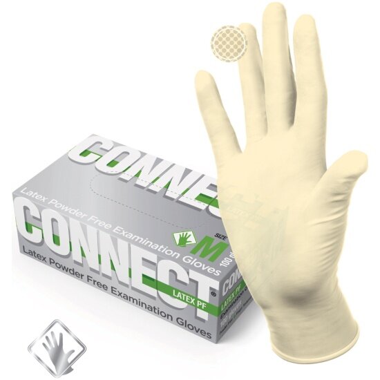 Перчатки смотровые Connect латексные, 50 пар (100 штук), размер M