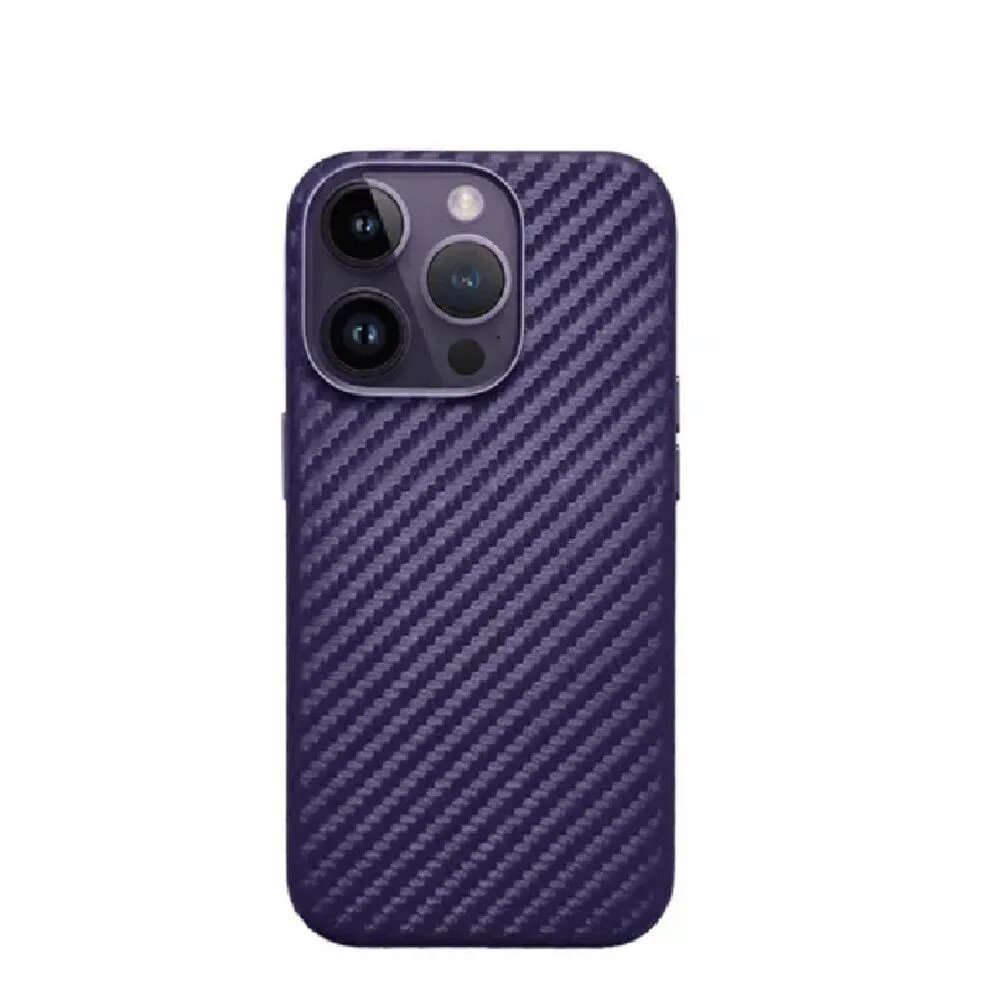 Карбоновый чехол для IPhone 15 Pro Max (с Magsafe) / Noble Carbon, фиолетовый