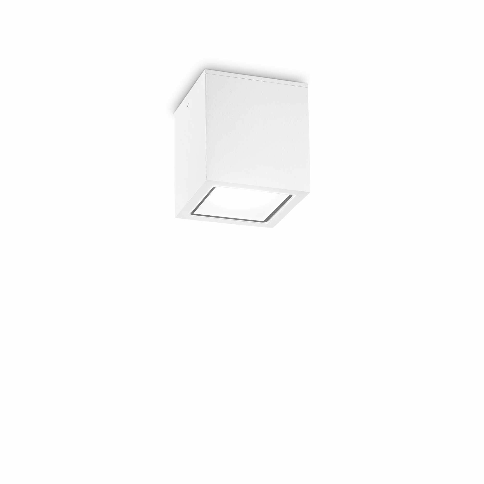 Светильник потолочный уличный ideal lux Techo PL1 Small макс.1x20Вт IP54 GU10 230В Белый Алюминий/Стекло Без лампы 251561.