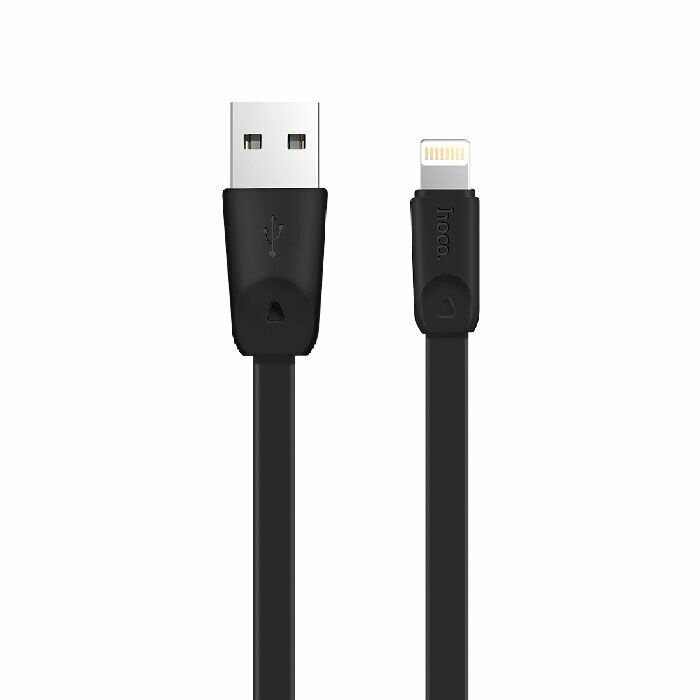 Плоский кабель для iPhone iPad iPod, X9 Rapid Lightning Cable 2 м, черный