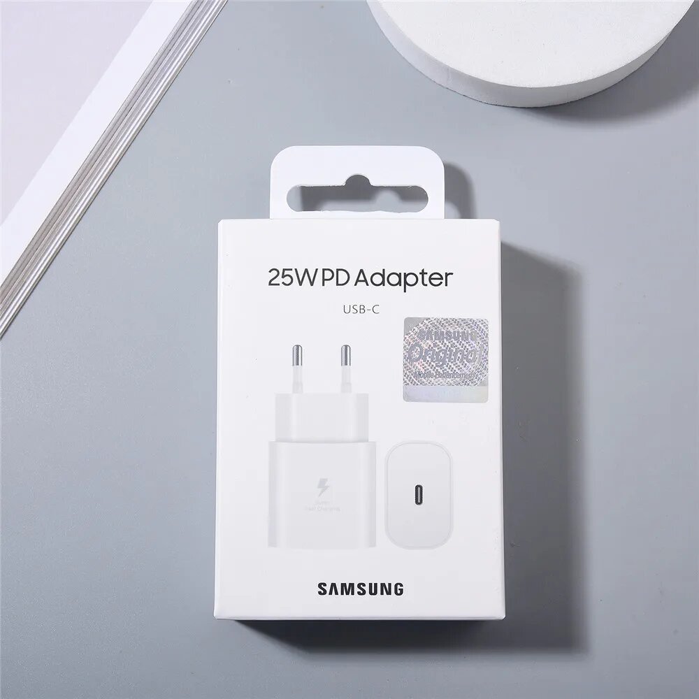 Samsung S25 S24 Ultra FE Usb Type C 25 Вт Супер быстрая зарядка Зарядное устройство White EU (Box)