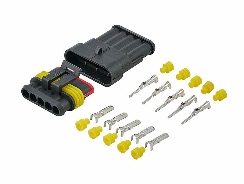 Разъёмы герметичные 5-и контактные автомобильные (мама+папа) штекер без провода