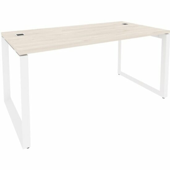 Стол рабочий руководителя Riva на О-образном м/к O. MO-SRR-4.8 Денвер светлый/Белый металл 1580*800*750 (Onix Direct)