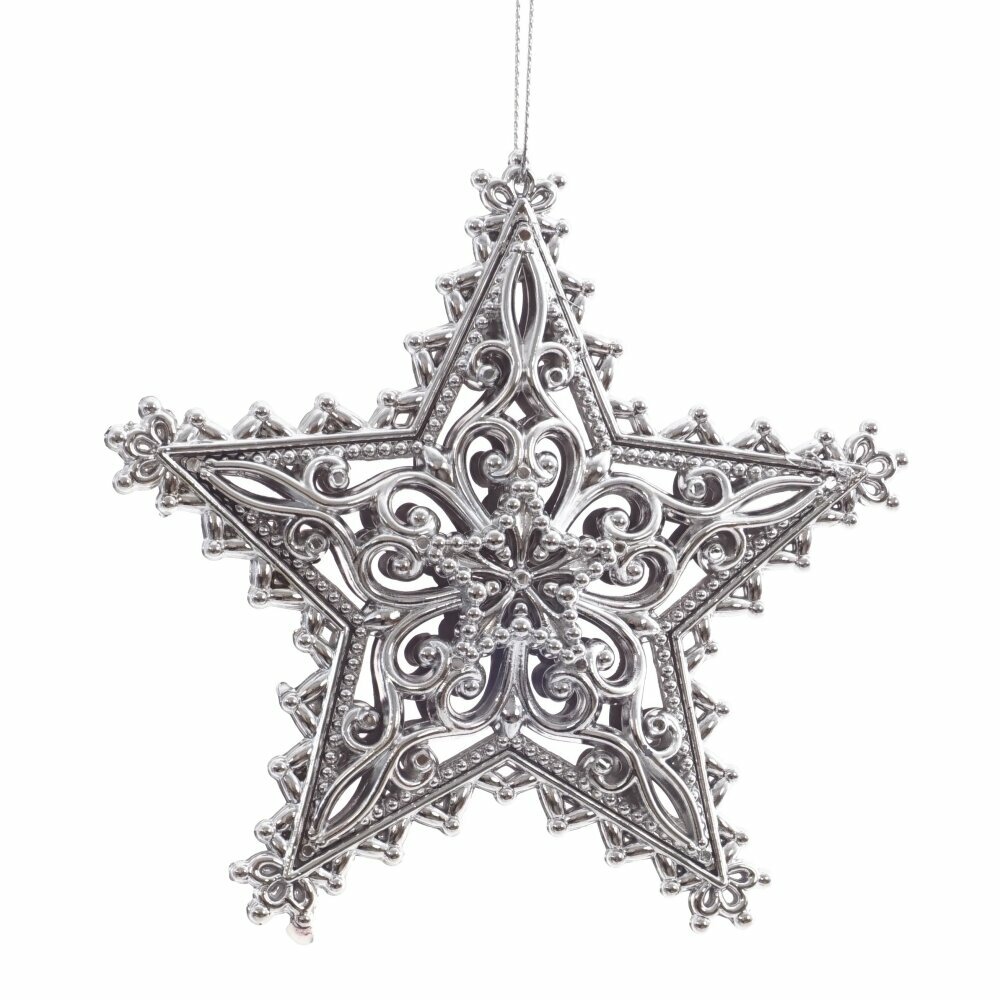 Елочная игрушка Звезда, 12,5х2,5х12,5 см KSM-808049