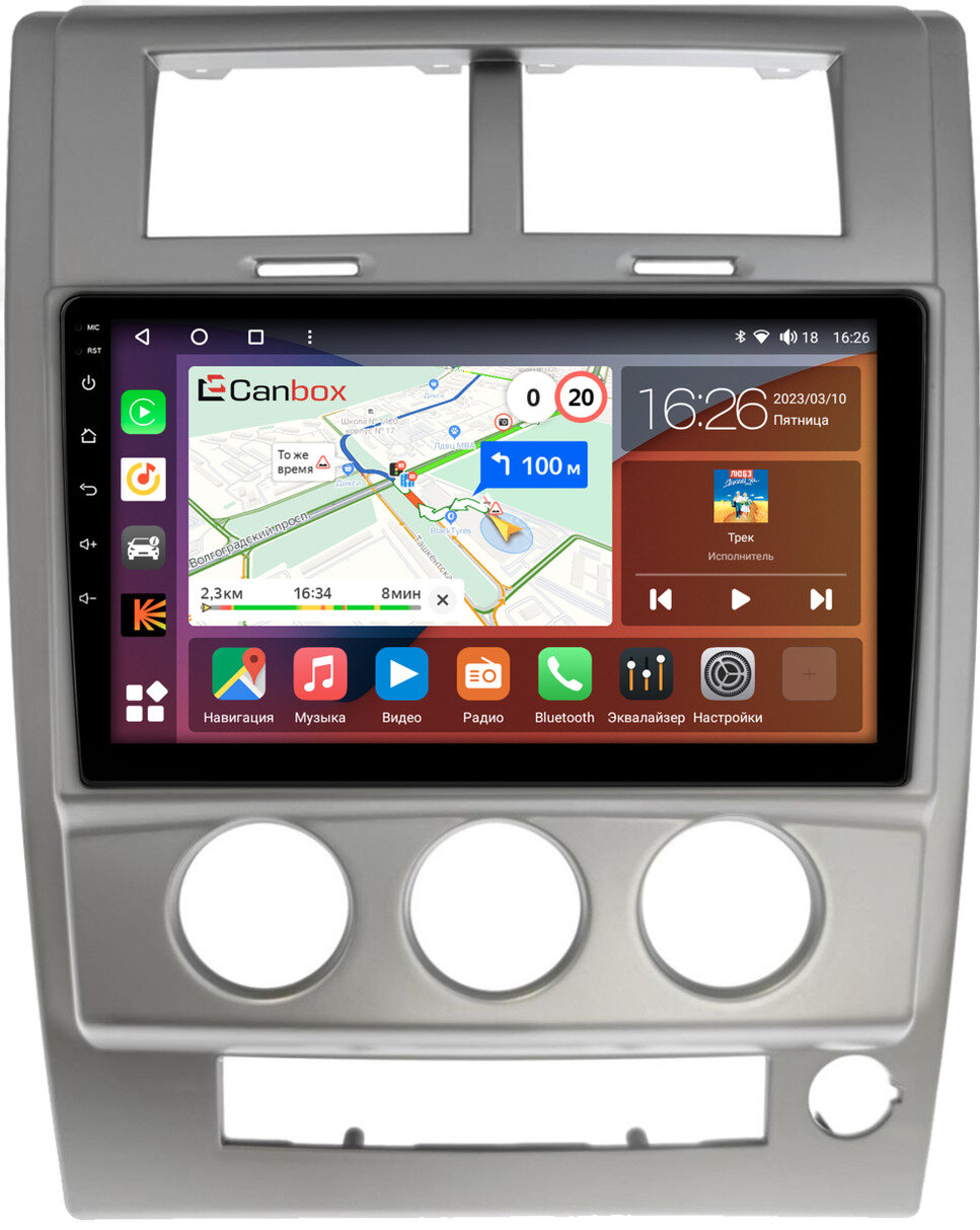 Штатная магнитола Jeep Cherokee 4 (KK), Liberty (North America) 2007-2012 Canbox EVO 5813-10-0034 Android 14 (4G-SIM, 6/128, DSP, QLed, AI, 360)