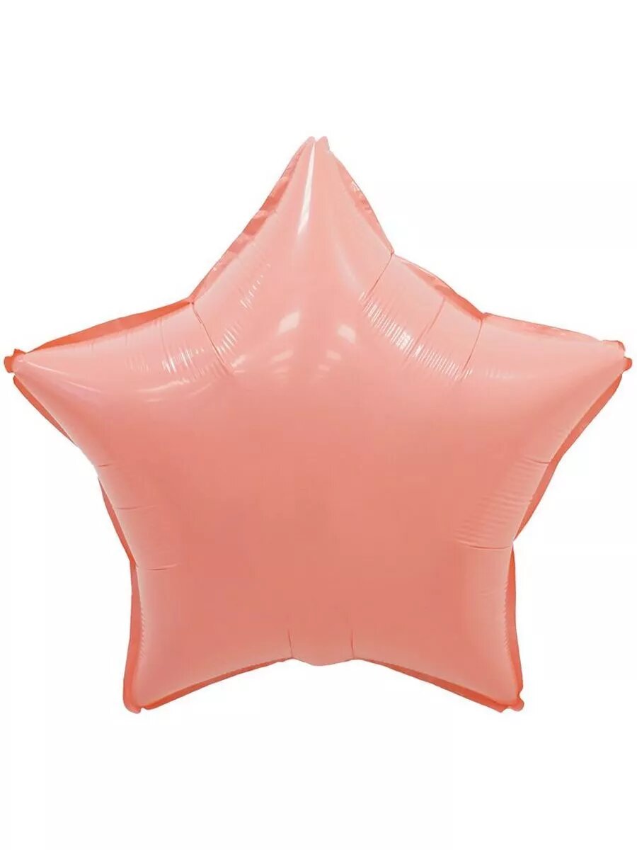 Звезда Розовый макарун (без металлизации) / Macaron Pink, фольгированный шар, 46 см, 3 шт.