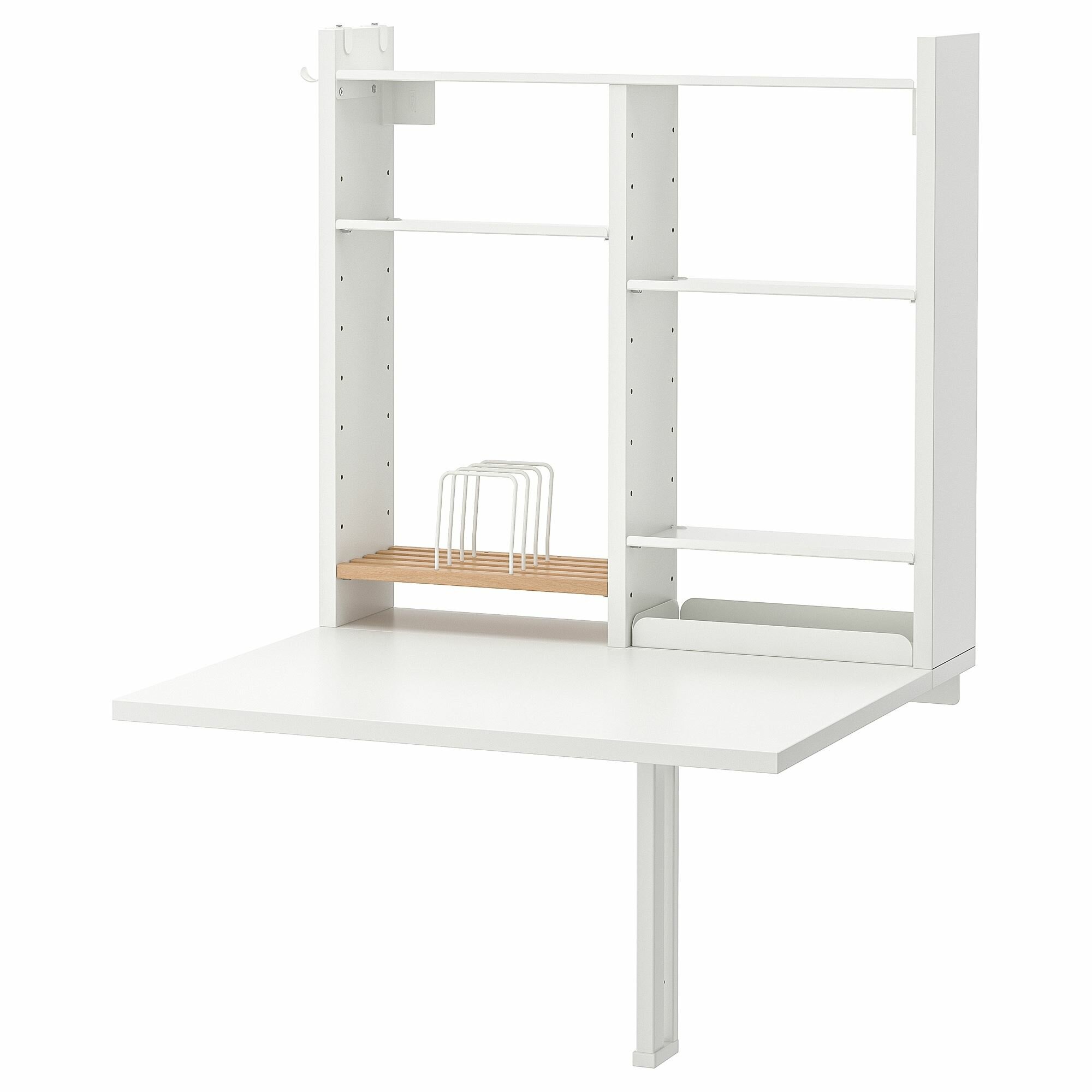 IKEA / икея NORBERG, норберг, стол настенный, белый, 2 места, 64x60 см