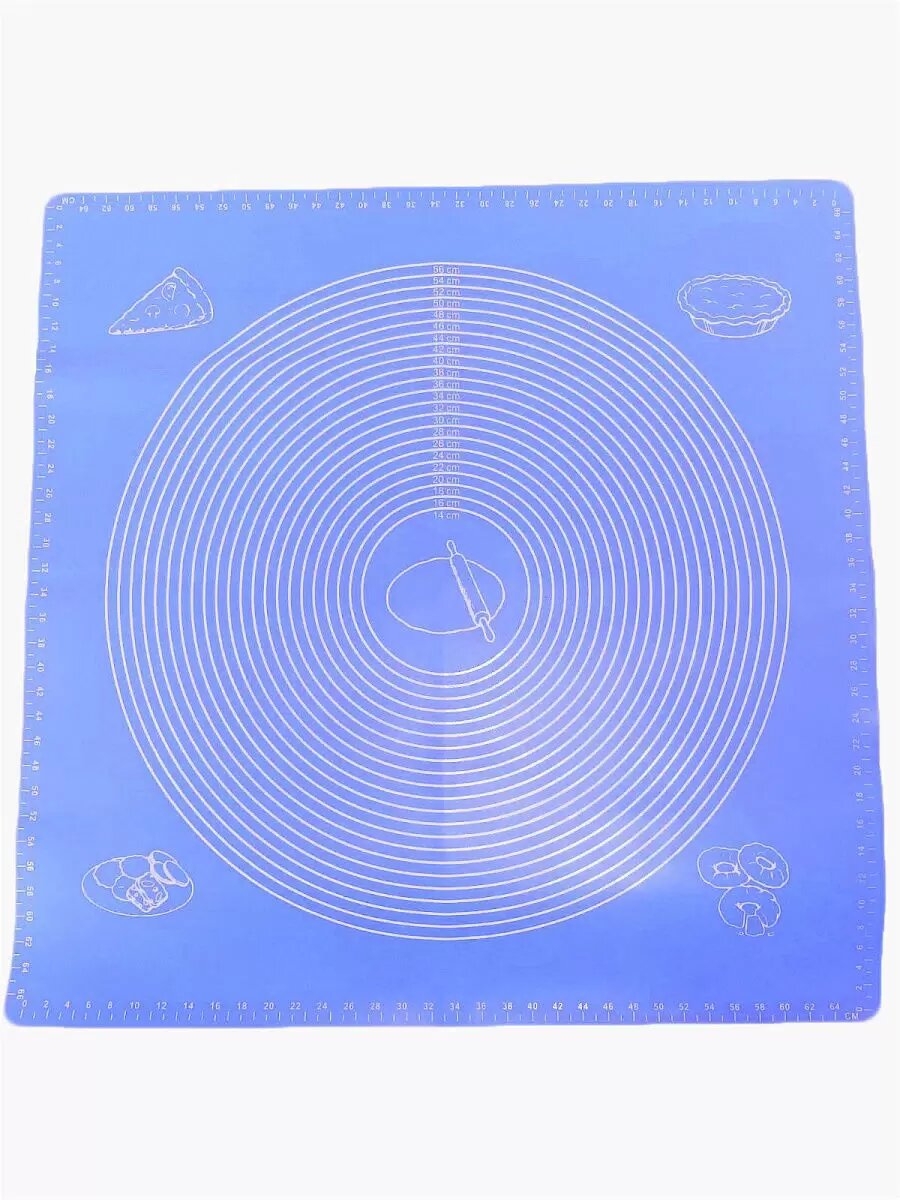 Силиконовый коврик для раскатывания теста, 50х40 см (Голубой )