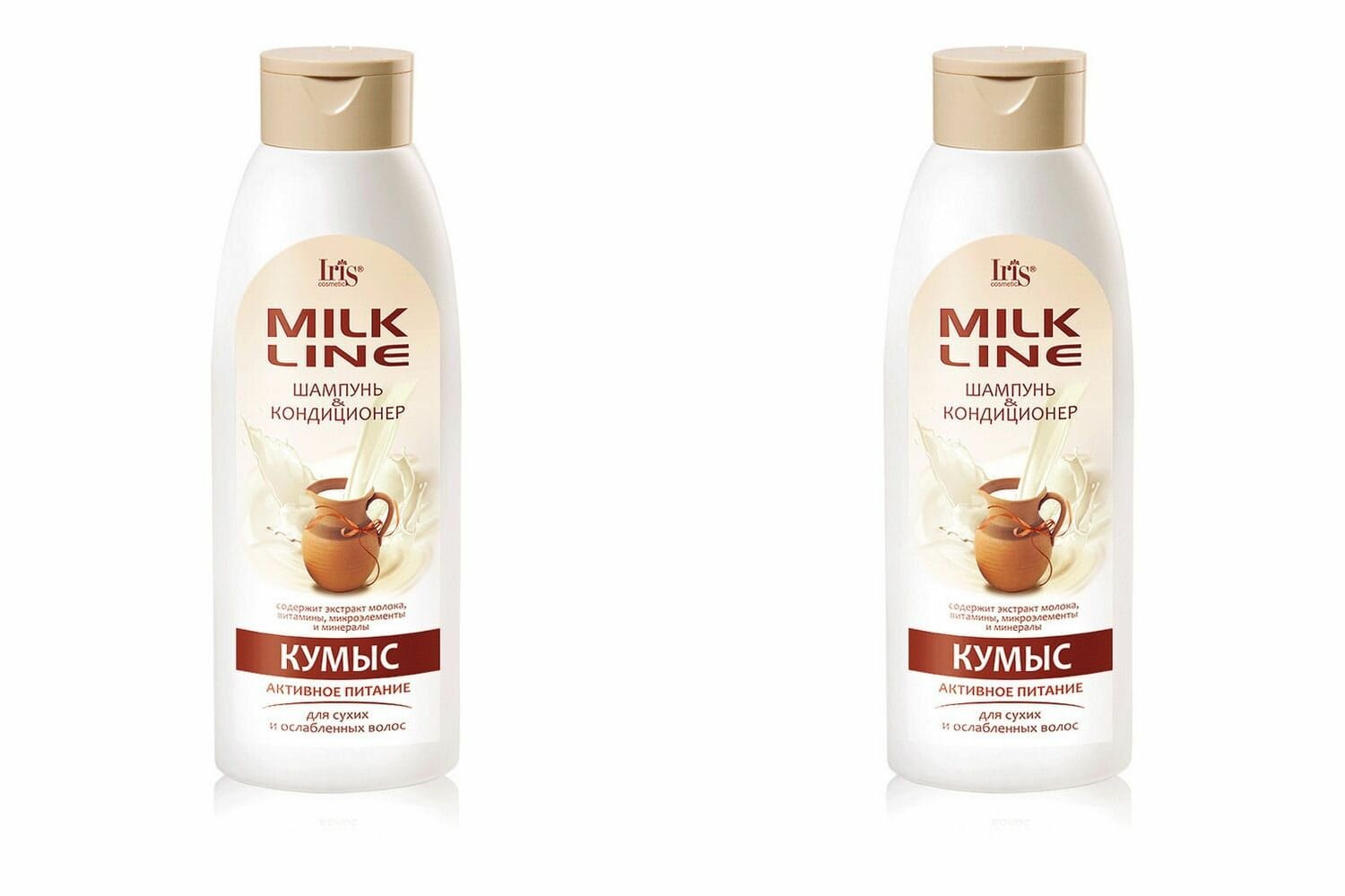 Iris cosmetic Шампунь-кондиционер Milk Line, Кумыс, 1000 мл, 2 шт.