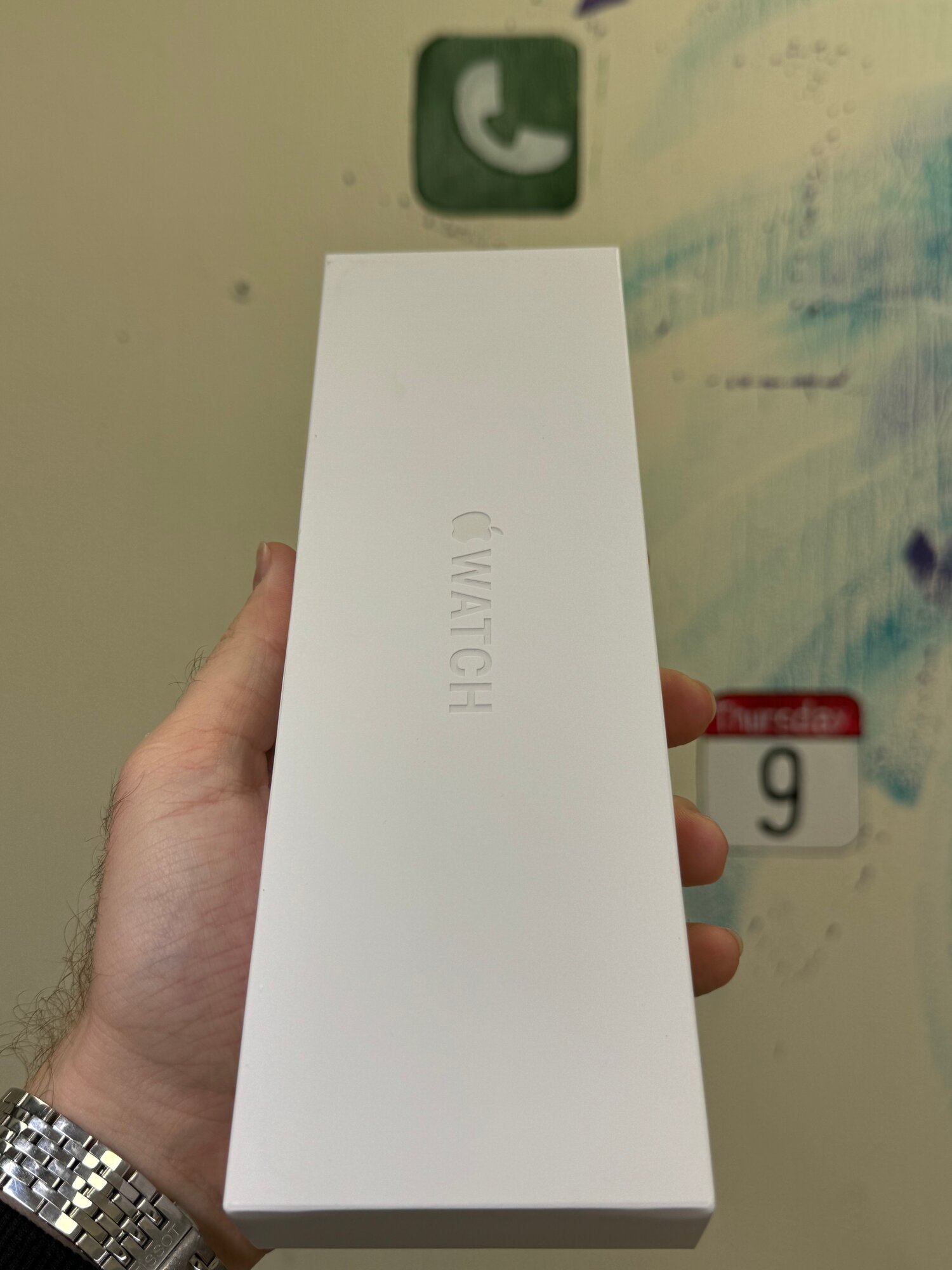 Часы Apple Watch Series 10, 42 мм, серебристого цвета, спортивный ремешок джинсового цвета, размер S/M (MWWA3)