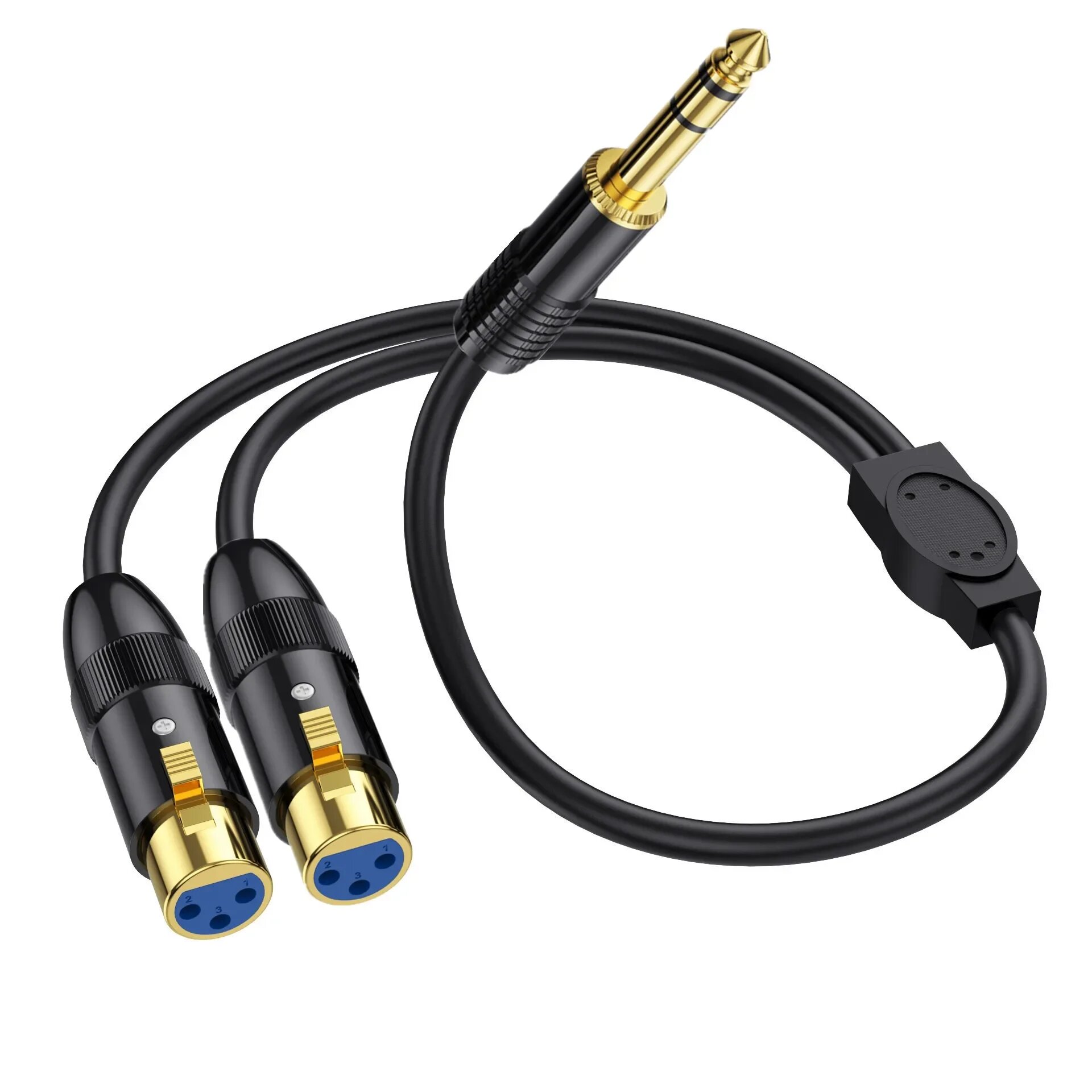 Аудиокабель 6,35 мм TRS на 2 XLR 6.5M-2XLRf, 0.5M
