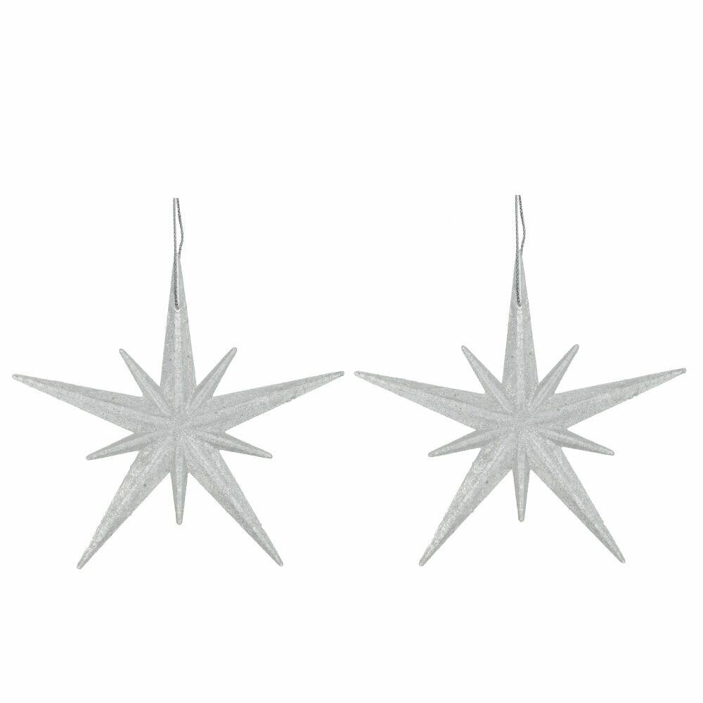 Набор из 2-х новогодних украшений "Звезда", 12х1х12 см