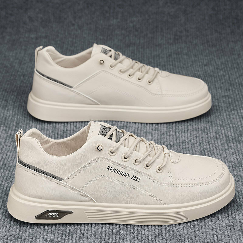 LUO Кроссовки Мужчины Лето Стильные Увеличенная Подошва Кожа/Khaki