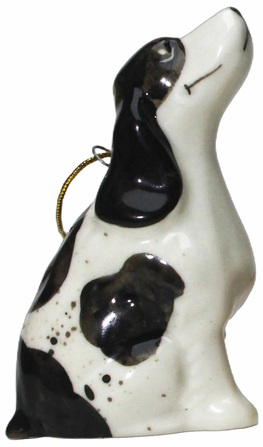 "Русский спаниель сидит" в картонной коробке фарфоровая елочная игрушка украшение цветная коллекция