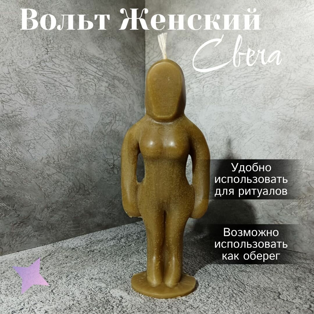 Свеча для обряда, Ритуала, Защиты Вольт Женский Желтый