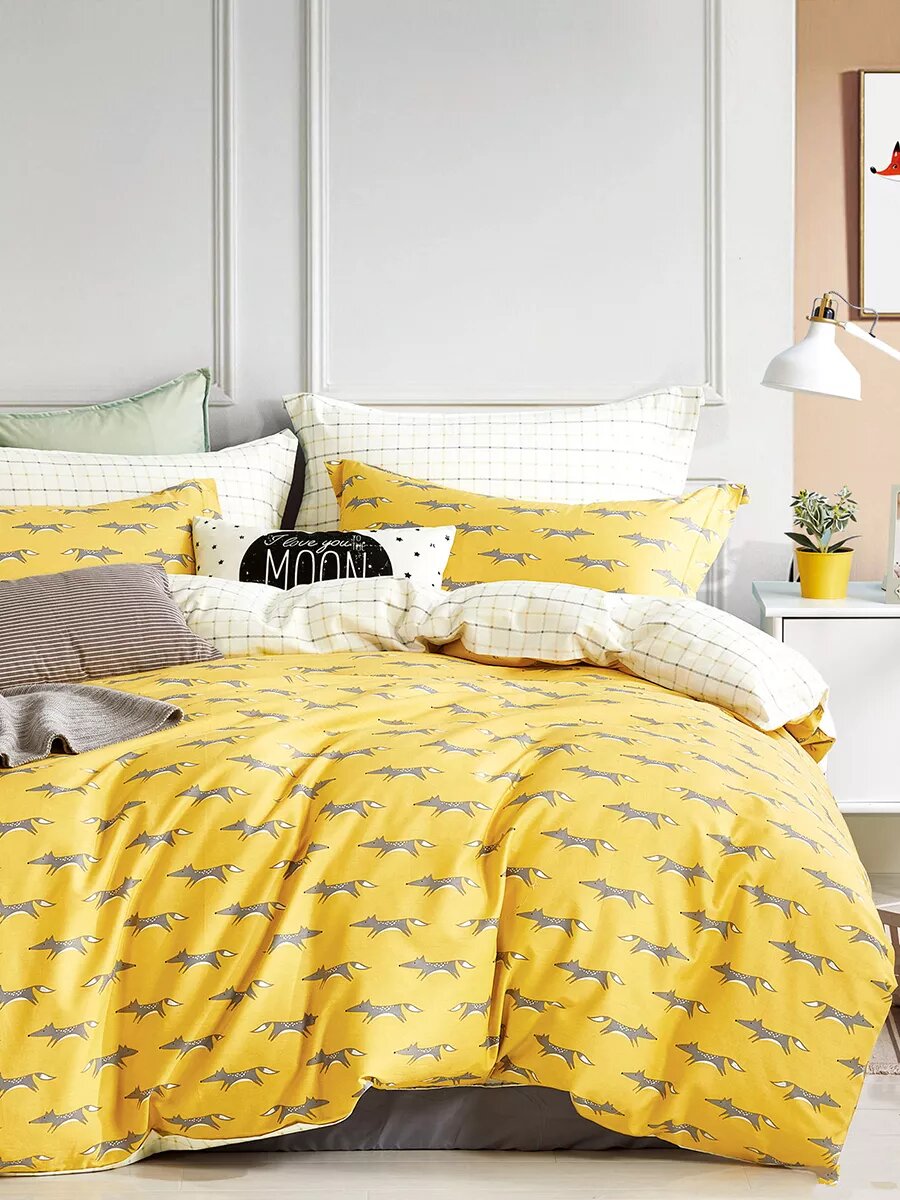 Постельное белье евро 4 наволочки Novella