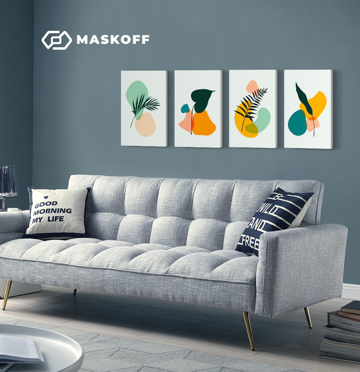 Большая модульная картина "Примитив", 136 х 57 см, MaskOff