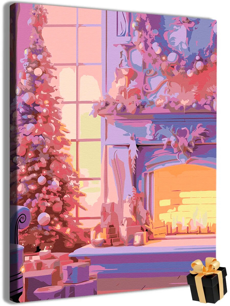 Картина по номерам камин