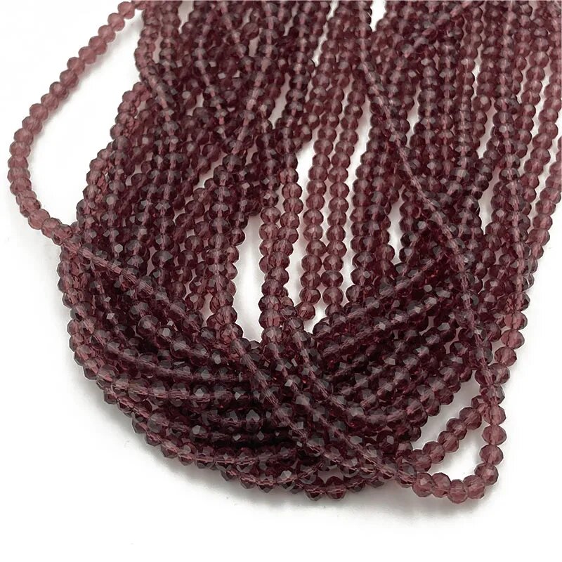 Бордовые стеклянные бусины Rondelle 6 мм