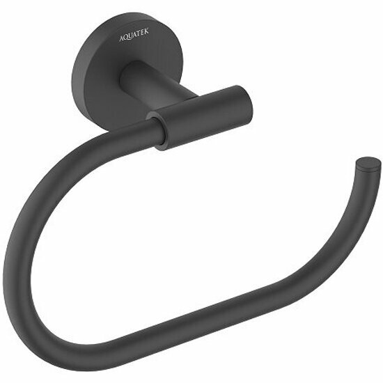Полотенцедержатель Aquatek AQ4221MB оберон овальный, матовый черный