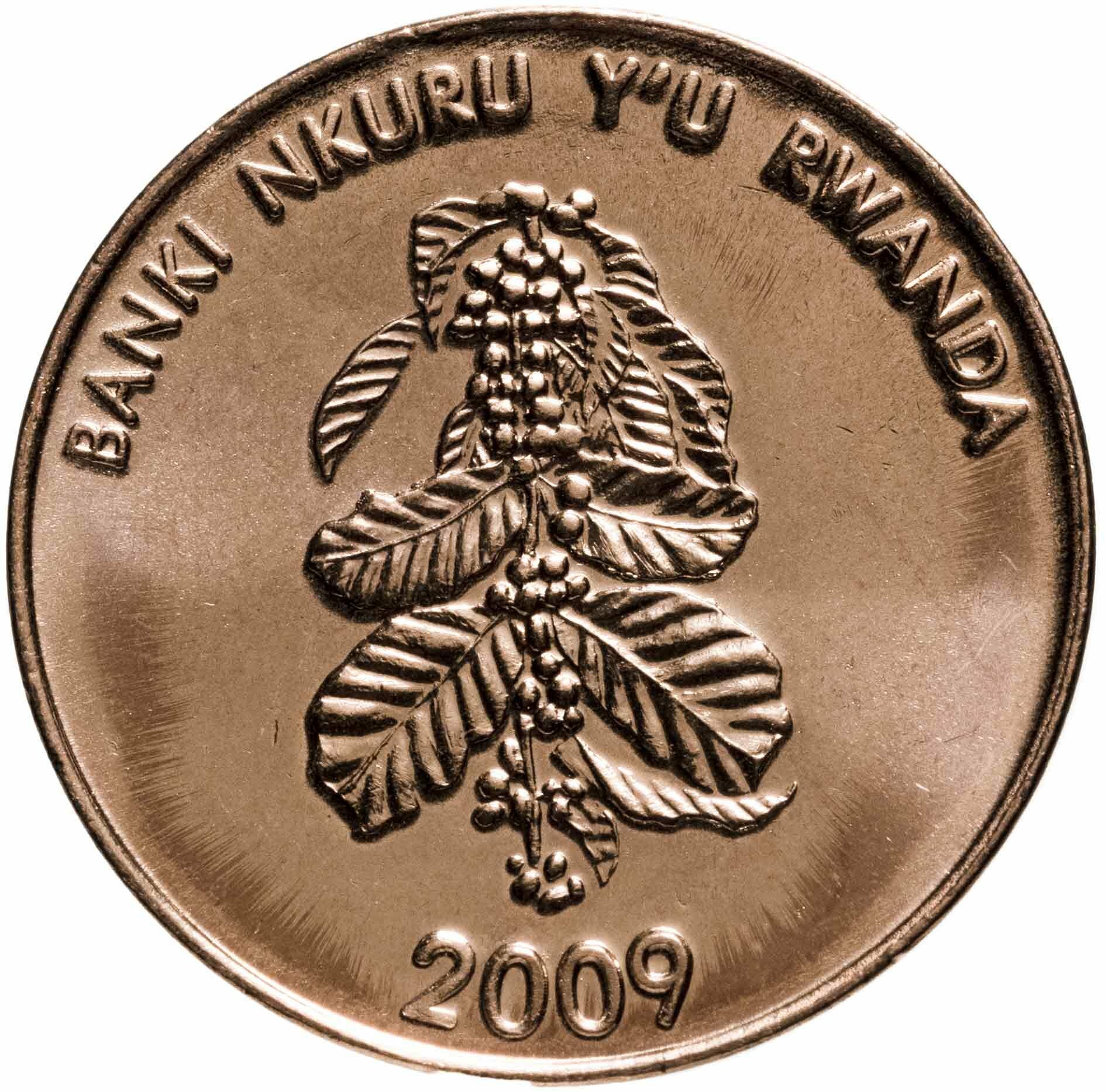 Руанда 5 франков francs 2009, Сталь, в сохранности AU-UNC