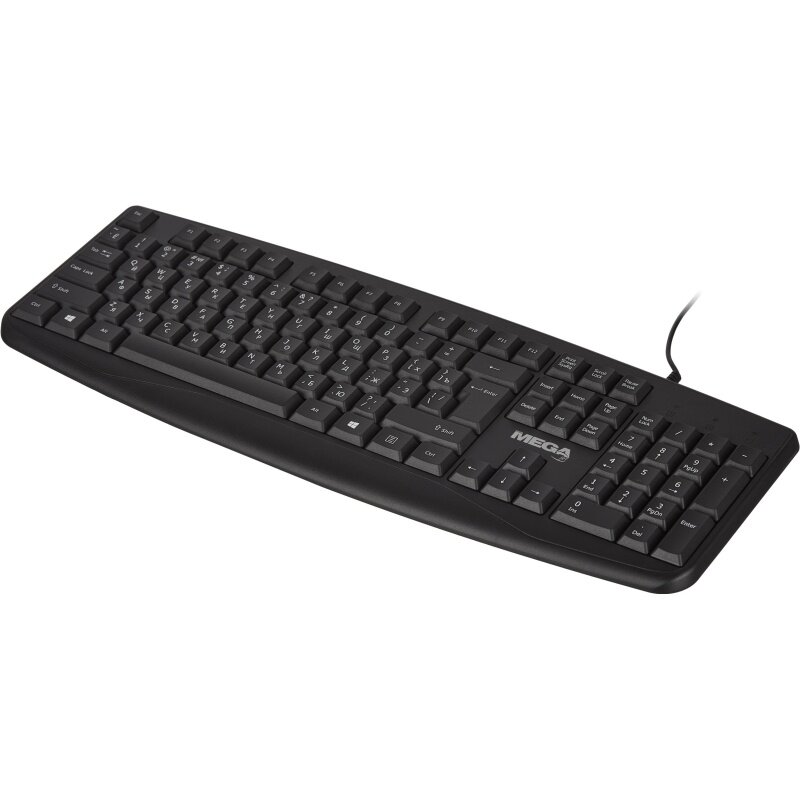 Клавиатура ProMEGA черная, USB, 104 кнопки, проводная (E-KB721)