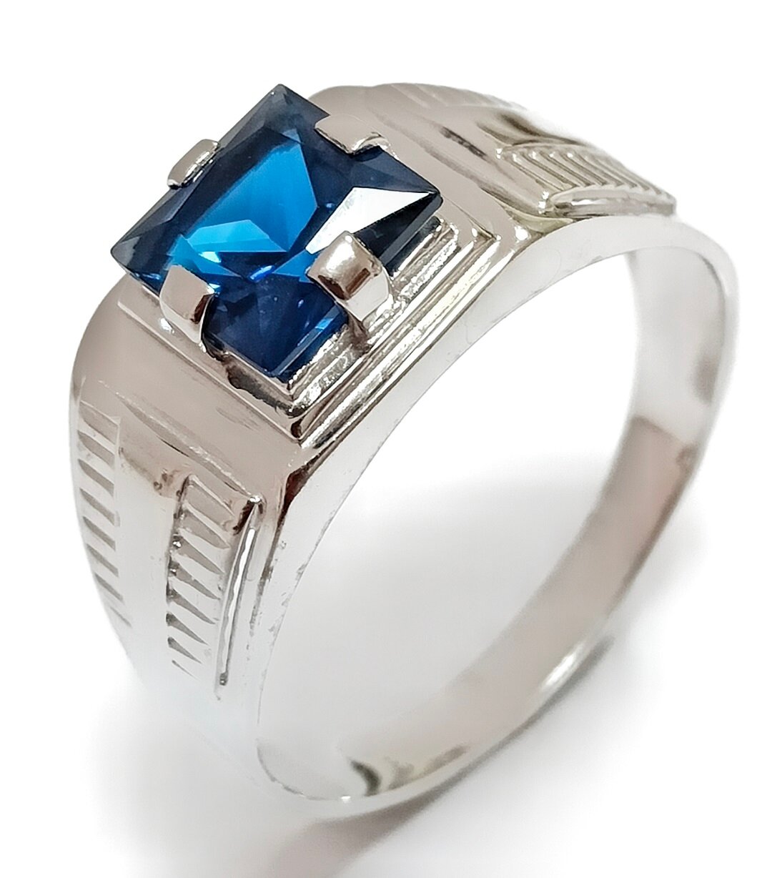 Печатка, серебро, 925 проба, родирование, нанокристалл