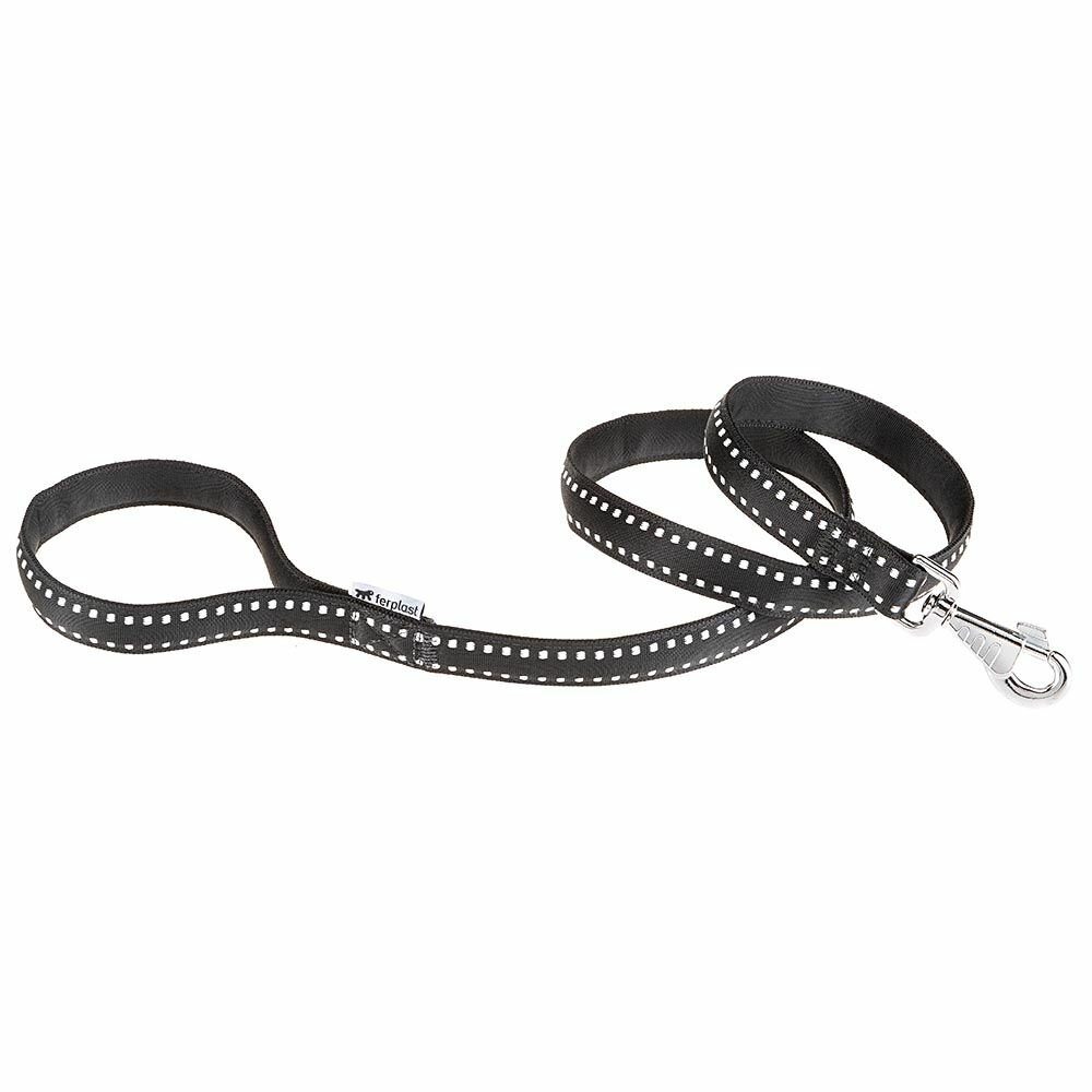 Поводок для собак Ferplast CRICKET G15/120 двойной нейлон с мягкой прокладкой, чёрный, 120 см