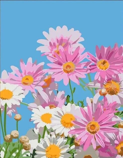 Картина из алмазной мозаики на подрамнике Круглые бриллианты 40х50см "Красная роза"