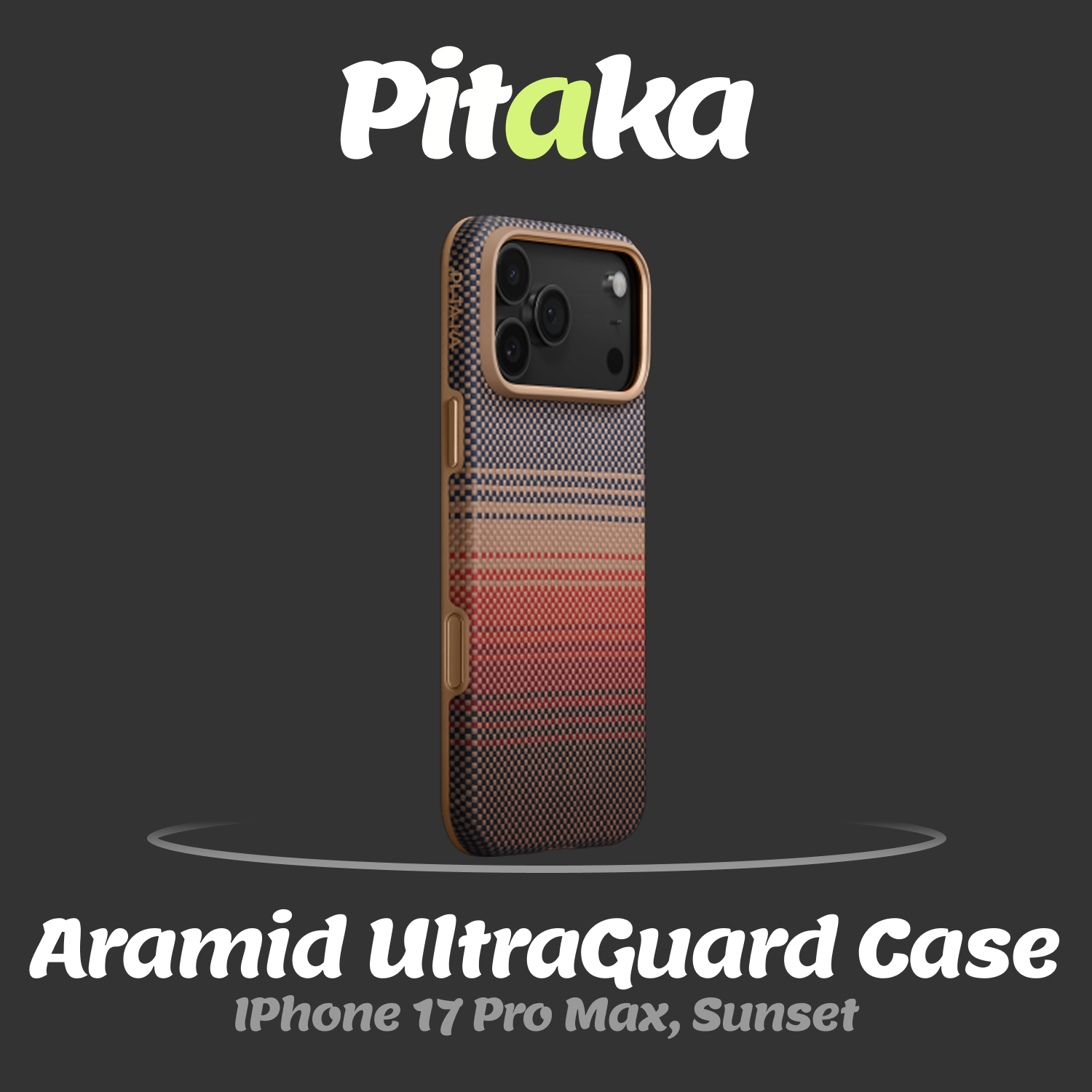 Противоударный чехол Pitaka Aramid UltraGuard Case для iPhone 17 Pro, Sunset, кевлар, NEW 2025