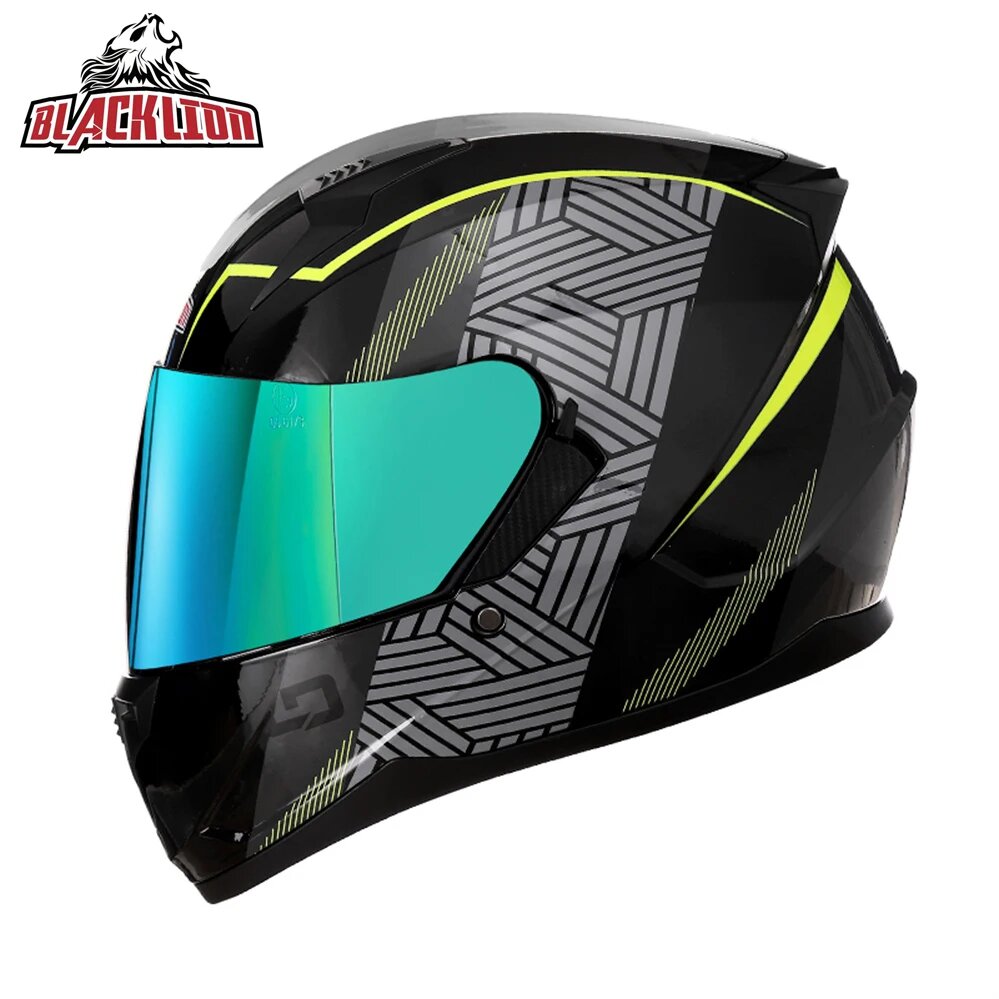 Мотошлем DOT для мужчин и женщин, гоночный шлем на все лицо, с двойным козырьком, для езды по бездорожью M, 21