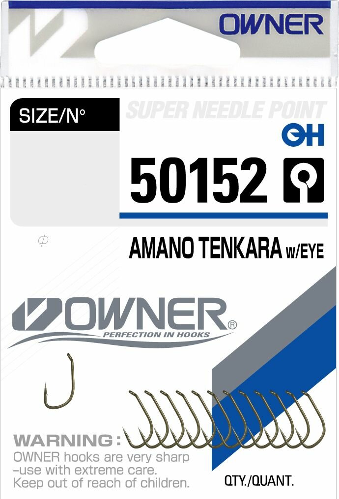 OWNER Крючок Amano Tenkara w/eye brown №14 13шт