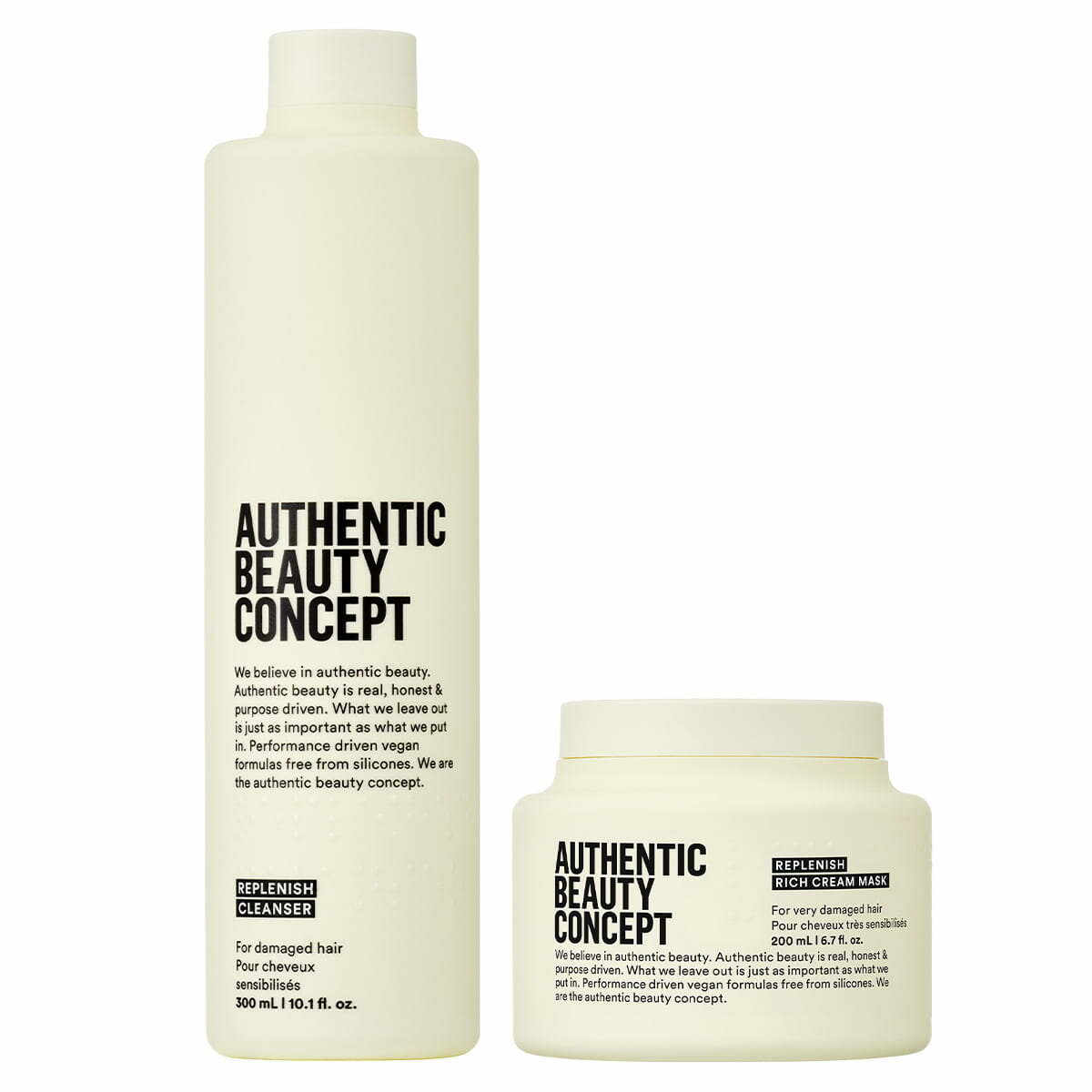 Набор Authentic Beauty Concept "Replenish", для густых и поврежденных волос, шампунь и маска