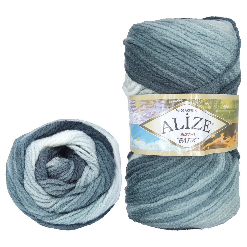 Пряжа для вязания Alize Burcum batik 1900 серый 100 гр/210 м 100% акрил