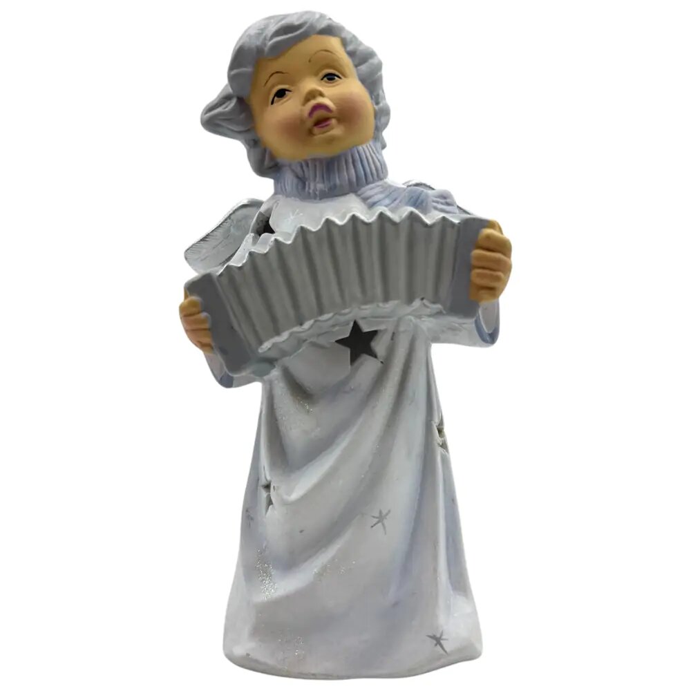 Подсвечник "Ангел музыкант Гармонист" 19 см, керамика, 1990-2000 гг, Европа