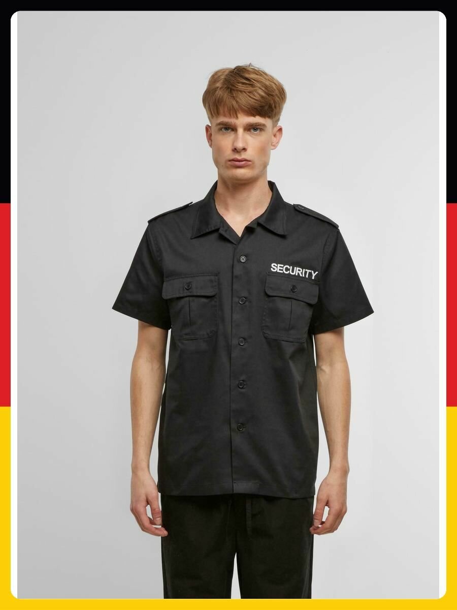 Рубашка Brandit SECURITY US SHORT SLEEVE, черный, XXL