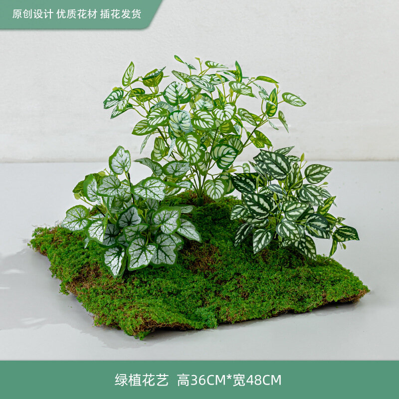 Лесной стиль миниатюрного ландшафта, искусственные зеленые растения, мох, декор для гостиной, искусственные растения, оформление окна, атмосферный пейзаж