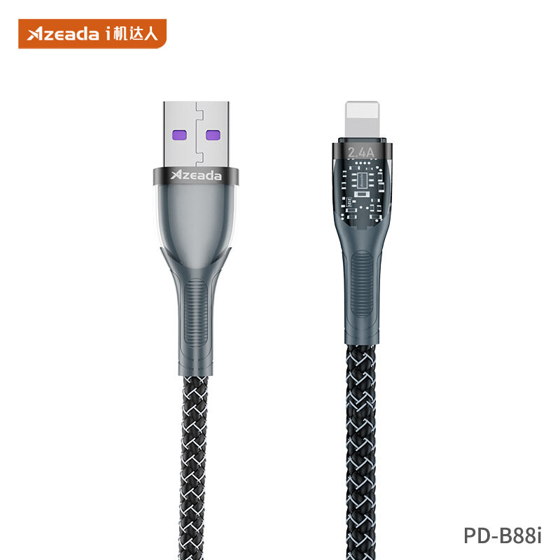 Прозрачный кабель для передачи данных 65W, кабель для быстрой зарядки, интерфейс A-C-C-L/A-C, прозрачный механический кабель для зарядки мобильного телефона