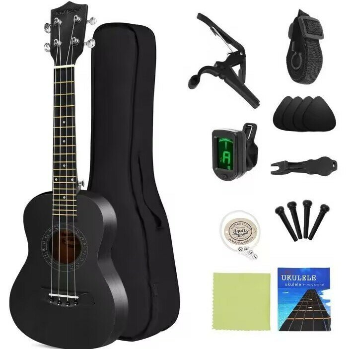 2025 Оптовая продажа от фабрики 38inch Гитара Полный набор аксессуаров / Укулеле Маленькая гитара 21inch Акустическая гитара